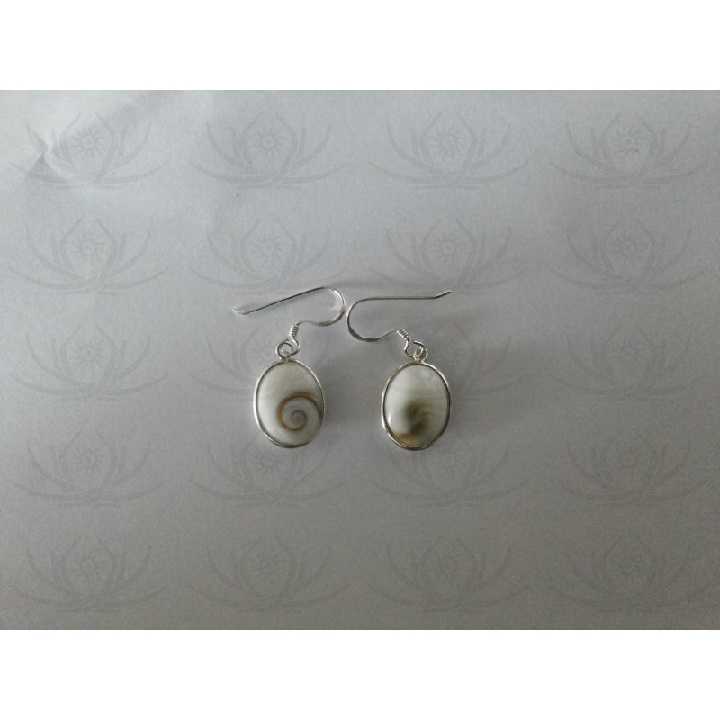 LE 0225 Earrings Shiva Eye Shell Silver