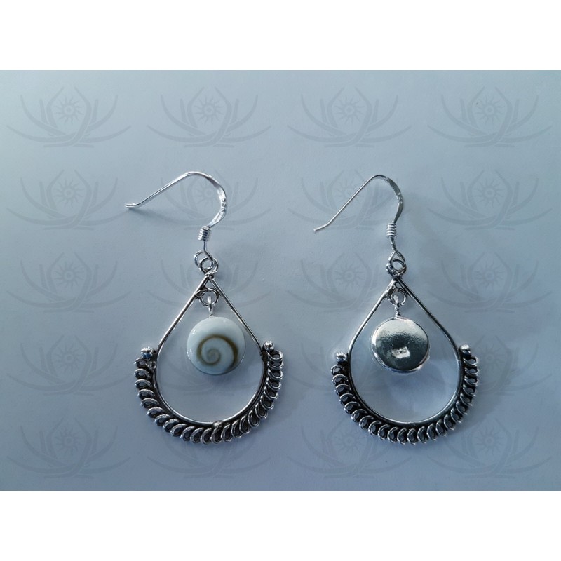 LE 0382 Earrings Shiva Eye Shell Silver